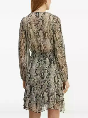 MORGAN Snake-print Wrap-style Mini Dress