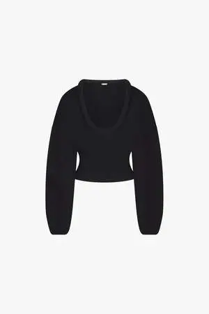 SAME Knit Barrel Sweater - Black