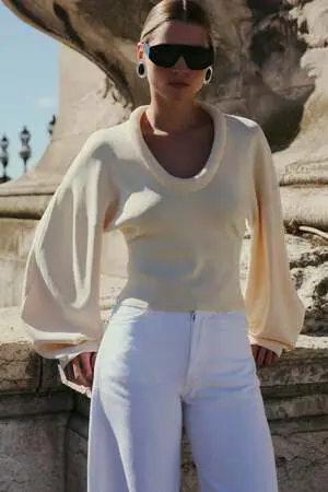SAME Knit Barrel Sweater - Cream