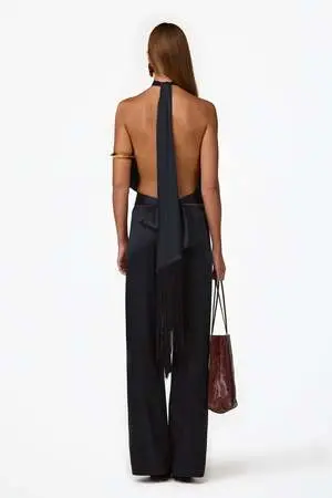 SAME Silk Fringe Halter Top