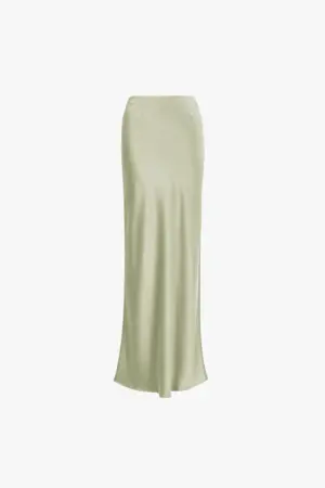 SAME Silk Maxi Skirt - Sage