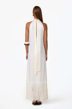 SAME Silk Fringe Gown