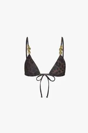 SAME Stone Strap Triangle Top - Cheetah