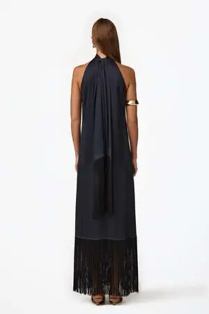 SAME Silk Fringe Gown
