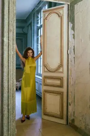 SAME Silk Fringe Gown