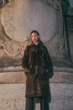 SAME Pony Hair Trench Coat - Leopard