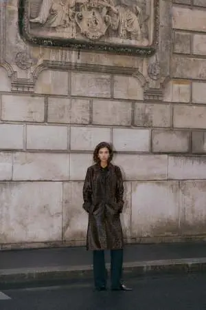 SAME Pony Hair Trench Coat