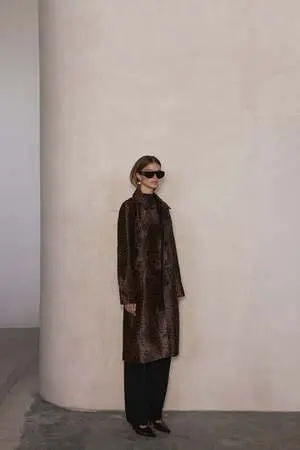 SAME Pony Hair Trench Coat