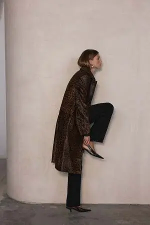 SAME Pony Hair Trench Coat