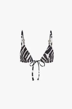 SAME Stone Strap Triangle Top - Zebra