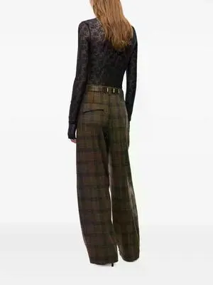 Pinko Check-pattern Wide-leg Trousers