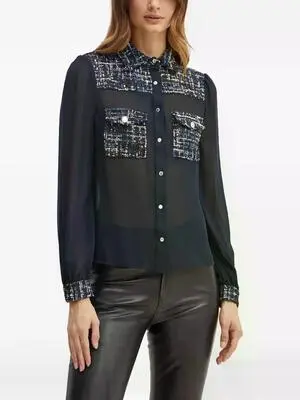 MORGAN Buttoned Chest-pocket Shirt - Blue