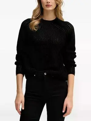 Sisley Openwork Knitted Jumper - Black