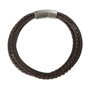 Lucky Brand Stainless Steel And Pu Leather Bracelet For