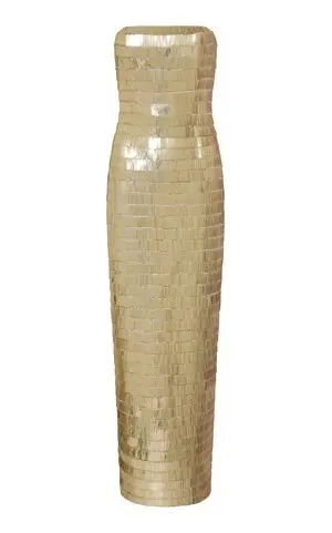 Rachel Gilbert Estra Midi Dress - Gold