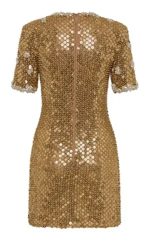 Rachel Gilbert Kylo Sleeve Mini Dress - Gold