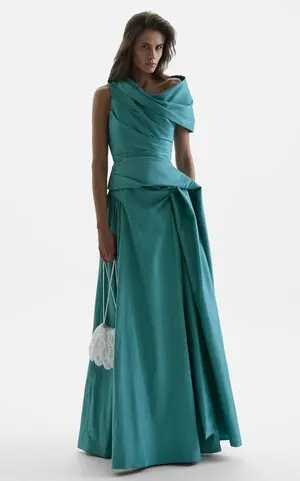 Rachel Gilbert Banks One-shoulder Gown - Light Blue