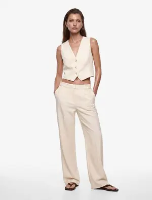 Koton V-neck Sleeveless Tailored Buttoned Vest