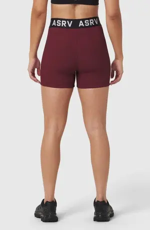 ASRV Lycra Ribbed Short - Crimson