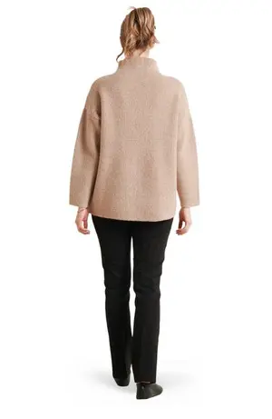 NOM MATERNITY Lia Side-zip Maternity & Nursing Turtleneck Sweater