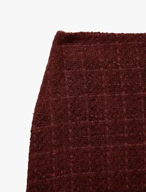 Koton Tweed Plaid A-line Mini Skirt
