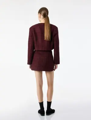 Koton Tweed Plaid A-line Mini Skirt