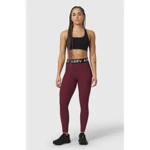ASRV Lycra Ribbed Legging - Crimson