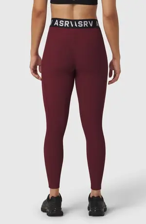 ASRV Lycra Ribbed Legging - Crimson