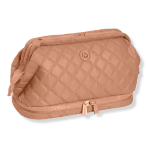 Joan & David Diamond Quilted Puffer Sport Nylon Cosmetic Bag - Blush