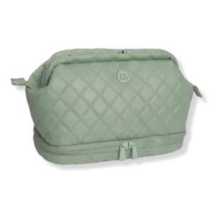 Joan & David Diamond Quilted Puffer Sport Nylon Cosmetic Bag - Sage