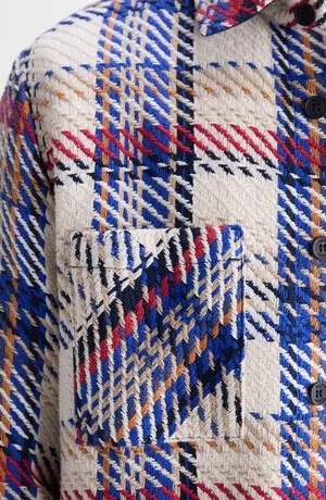 WAX LONDON Whiting Jazz Weave Overshirt