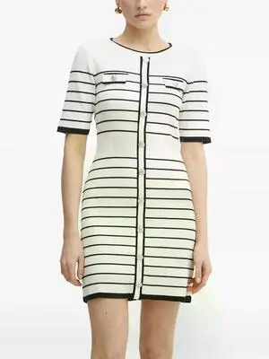 MORGAN Striped Button-front Mini Dress