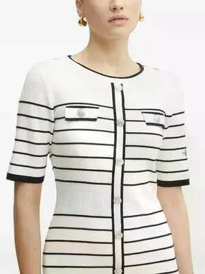 MORGAN Striped Button-front Mini Dress