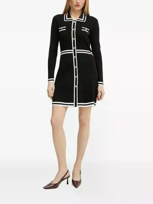 MORGAN Contrast-trim Button-up Mini Dress