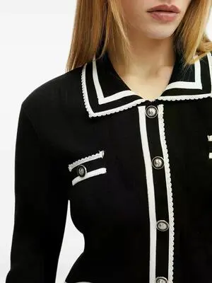 MORGAN Contrast-trim Button-up Mini Dress