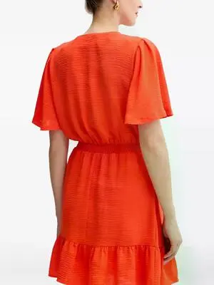 MORGAN Ruffled-hem V-neck Mini Dress