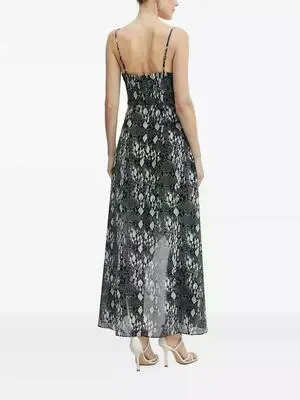 MORGAN Snake-print Chain-link Strap Dress