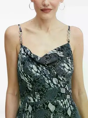 MORGAN Snake-print Chain-link Strap Dress
