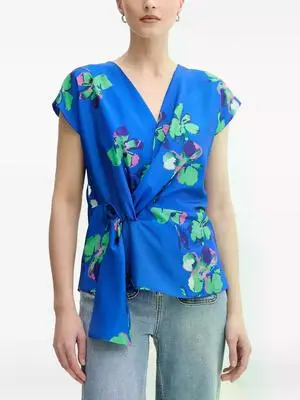 MORGAN Floral-print Wrap-style Top
