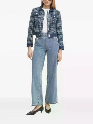 MORGAN Viki Tweed-panel Denim Jacket