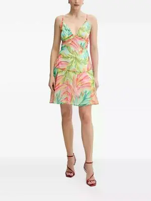 MORGAN Tropical-print Tiered Mini Dress