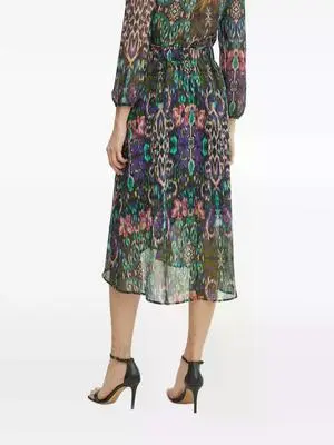 MORGAN Jary Floral-printed Pleated Midi Skirt