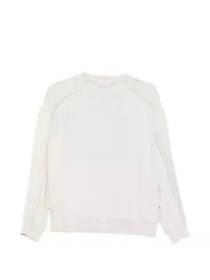 Brunello Cucinelli Sheer-panel Monili-chain Sweatshirt - Neutrals