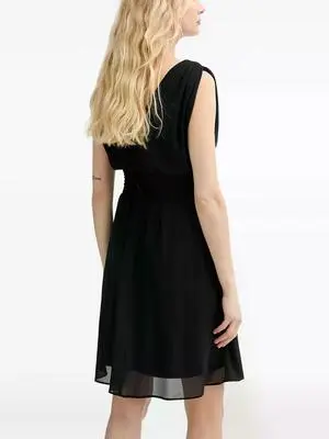 MORGAN Button-detail Ruched-waist Mini Dress