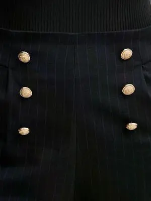 MORGAN Pinstripe-pattern Double-breasted Shorts