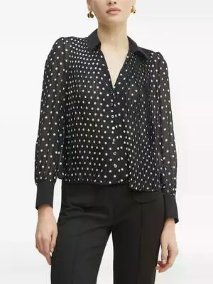 MORGAN Polka-dot Blouse - Black