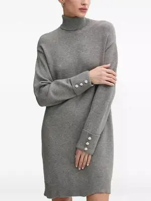 MORGAN Embellished-cuff Roll-neck Mini Dress