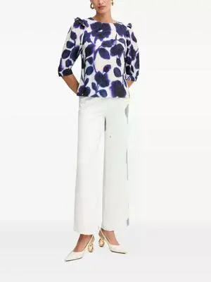 MORGAN Ruffled Floral-print Blouse