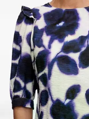 MORGAN Ruffled Floral-print Blouse