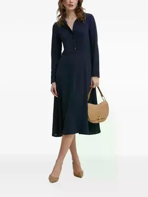 MORGAN Button-up Long-sleeve Midi Dress - Blue